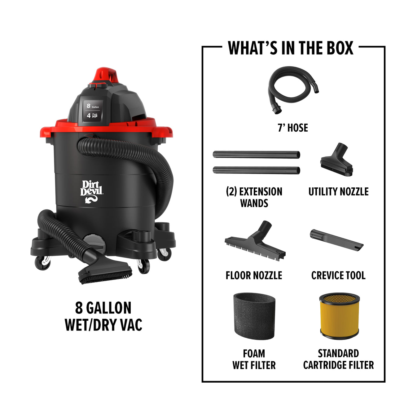 8 Gallon Wet/Dry Vacuum – Dirtdevil